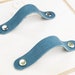 Turquoise Leather Handles Drawer Pulls Nursery Dresser Hardware Leather ...