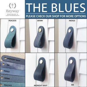 Turquoise Leather Handles Drawer Pulls Nursery Dresser Hardware Leather ...