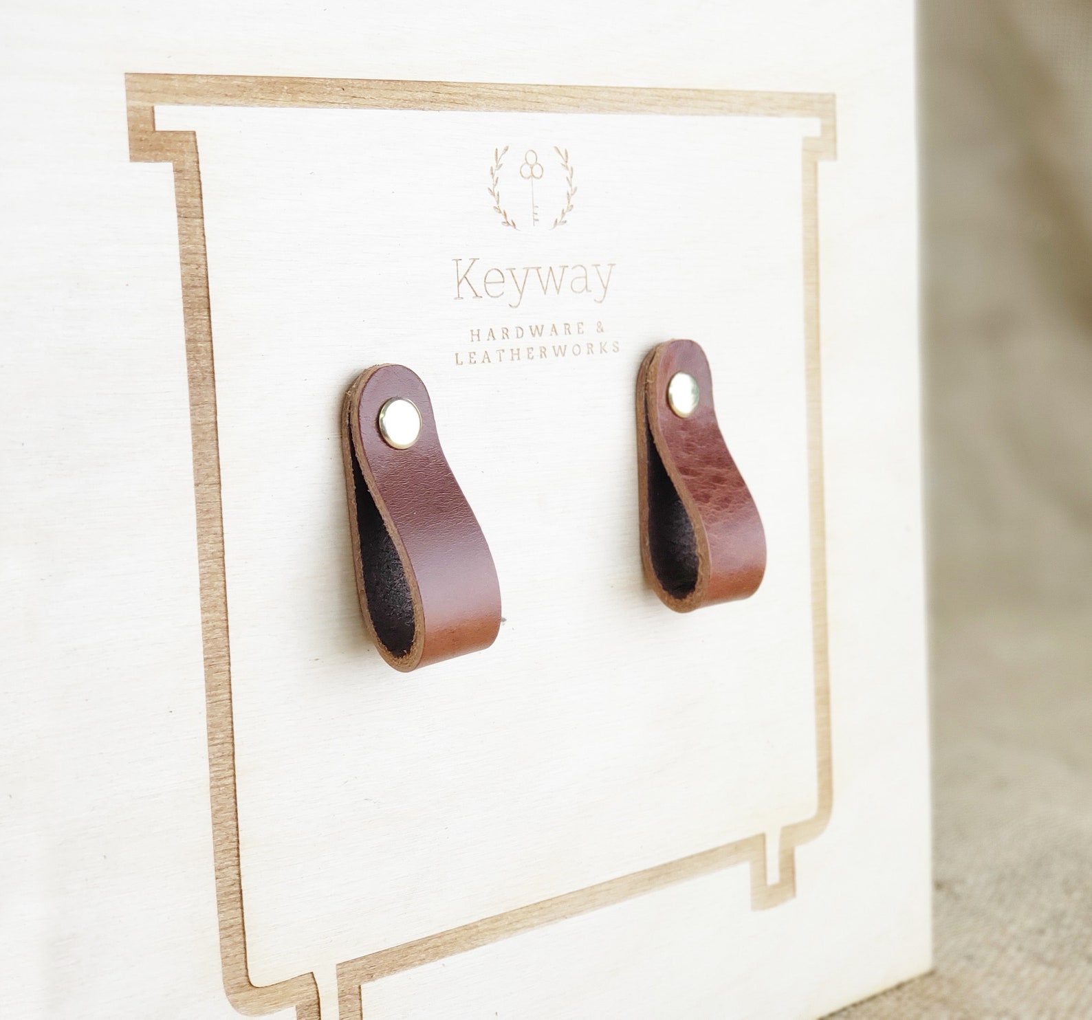 Leather Drawer Pull, Leather Knob, Leather Pull, Drawer Handle, Tan ...