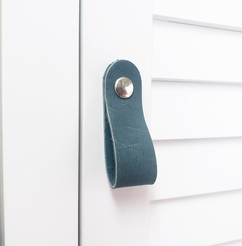 Turquoise Leather Drawer Pulls Nursery Dresser Hardware Furniture ...