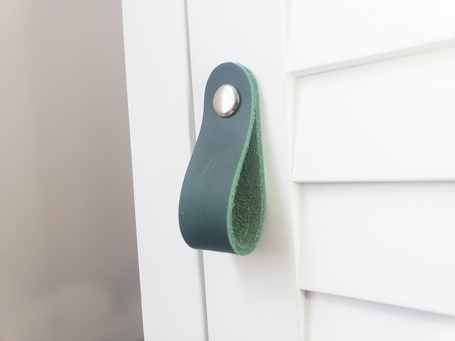 Green Leather Cabinet Handles Leather Door Pulls Drawer Handles Knobs ...