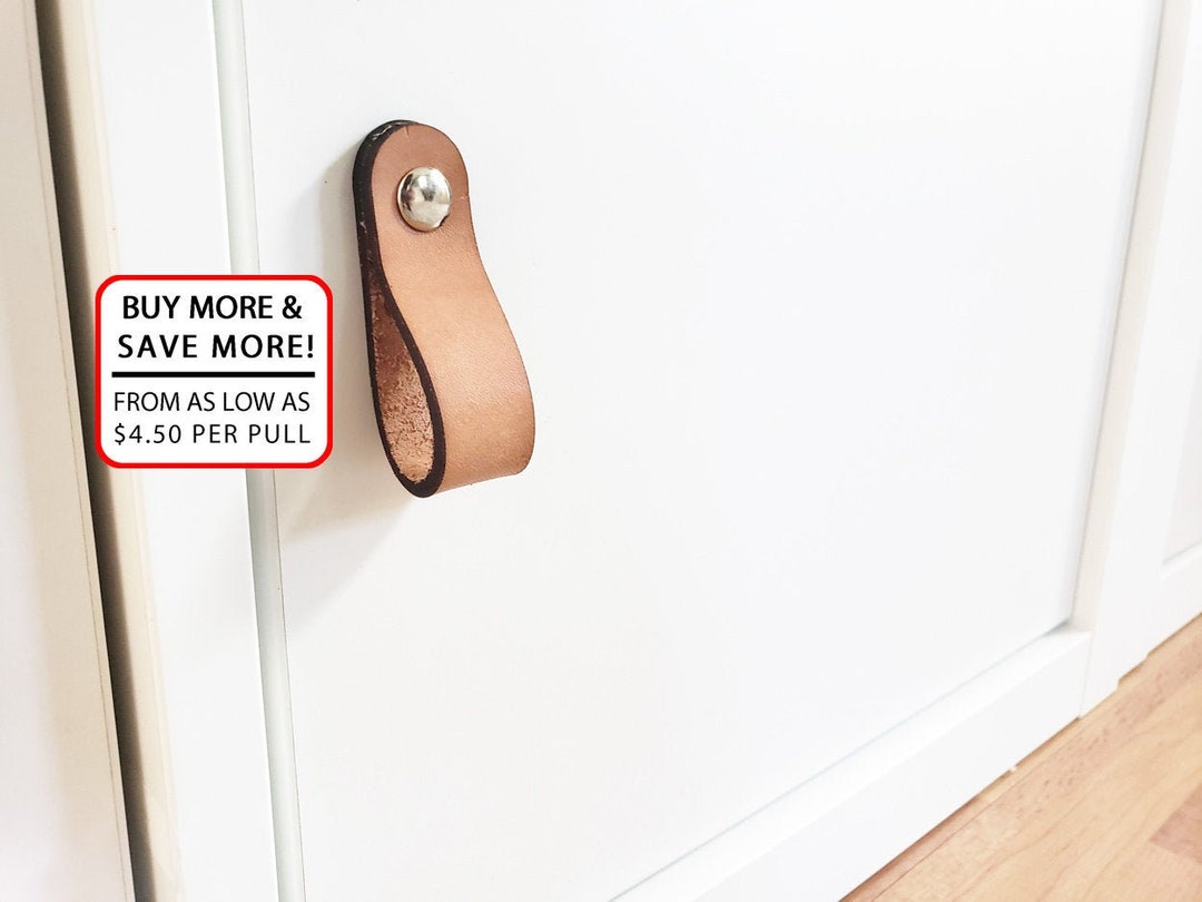 Leather Drawer Handles Leather Cabinet Pulls Leather Knob Leather ...
