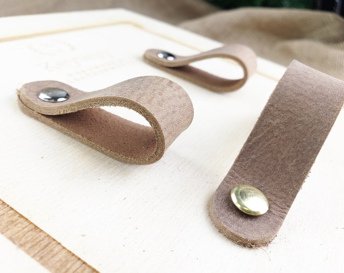 Brass Gold With Leather Drawer Pulls, Cabinet Leather Handles, Cabinet Pulls, Drawer Knobs ...