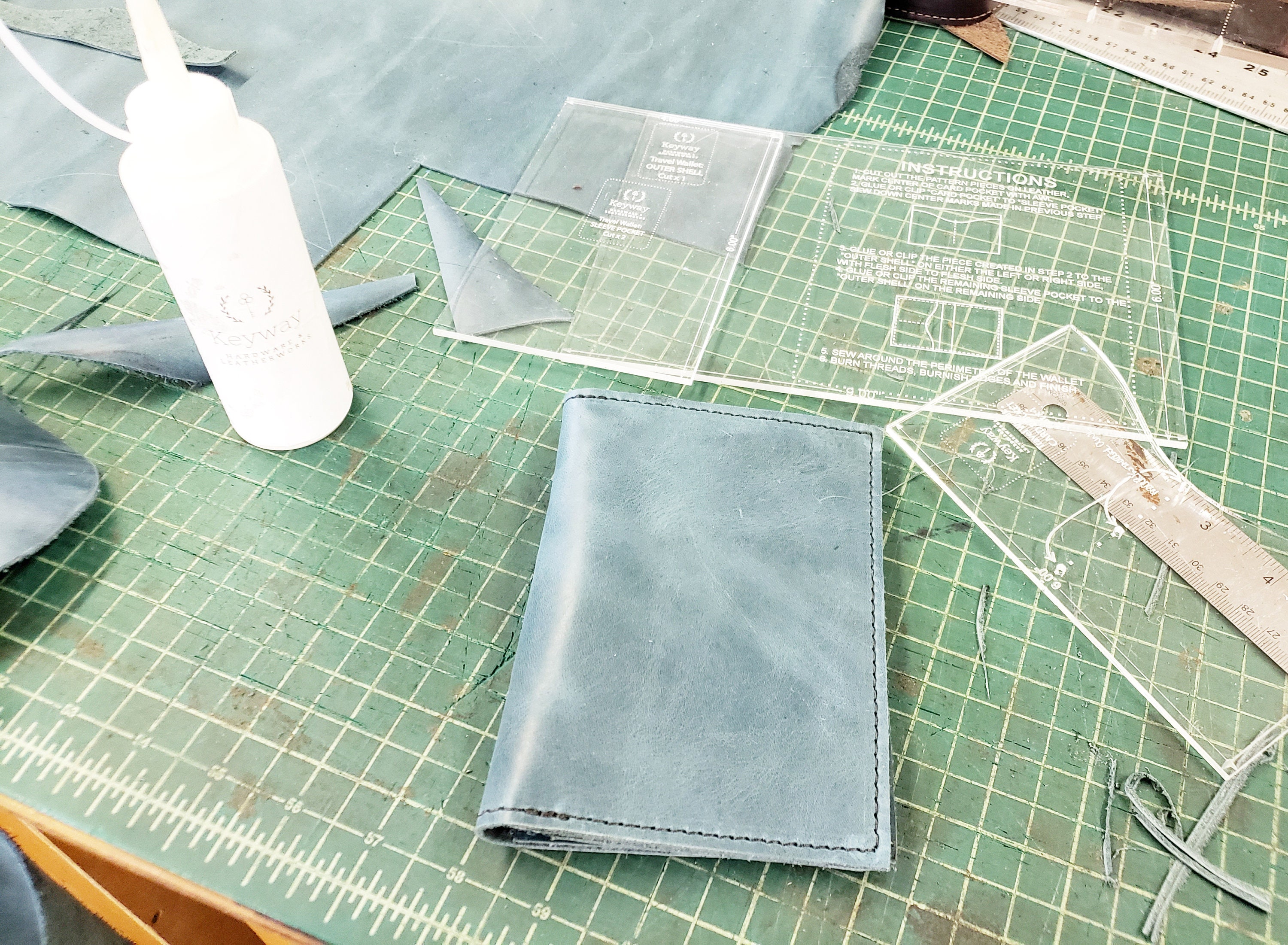 Leather Passport Wallet Pattern Acrylic Template Leathercraft | Etsy