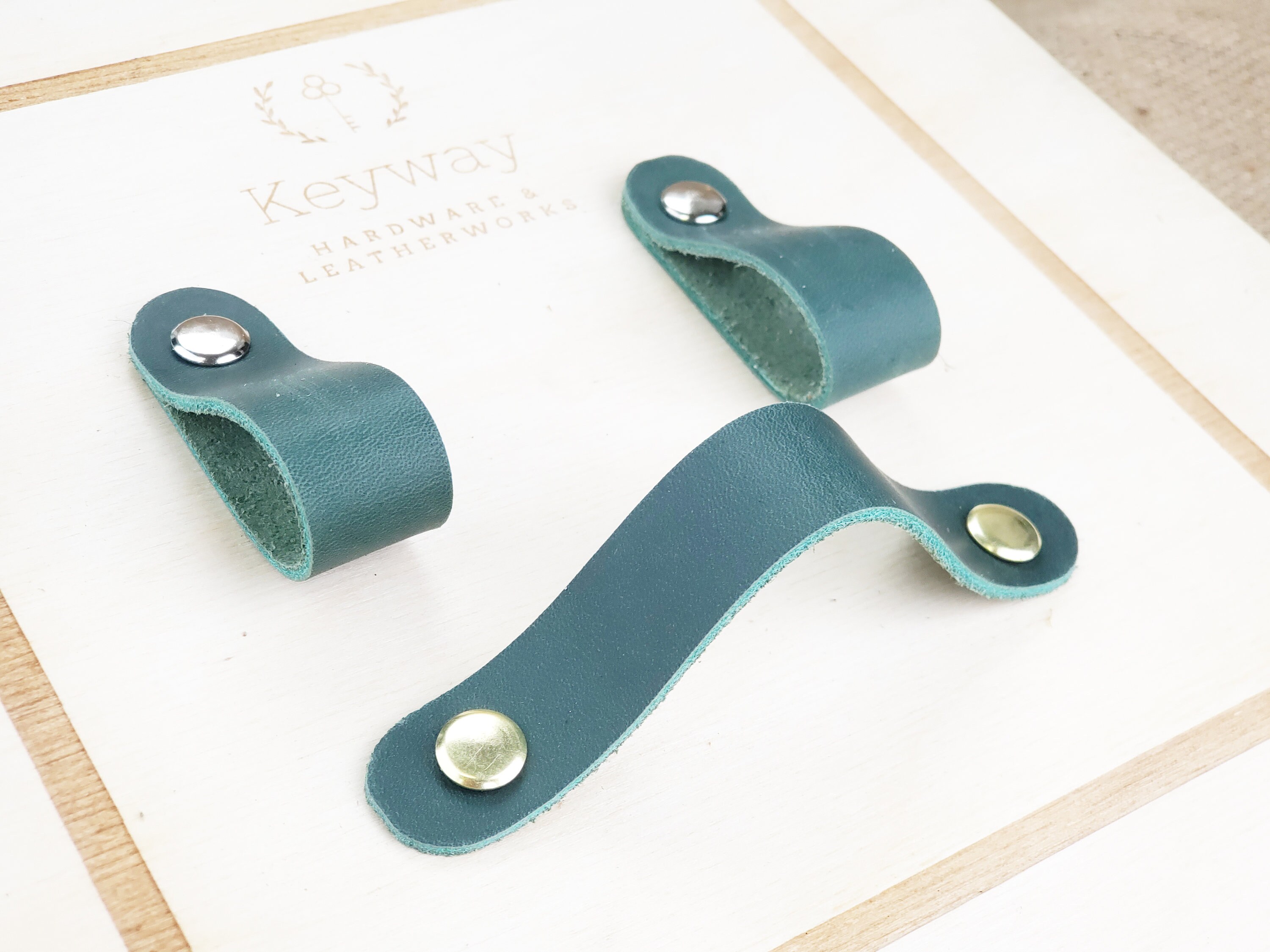 Leather Cabinet Handles Green Leather Door Pulls Drawer Handles Knobs ...