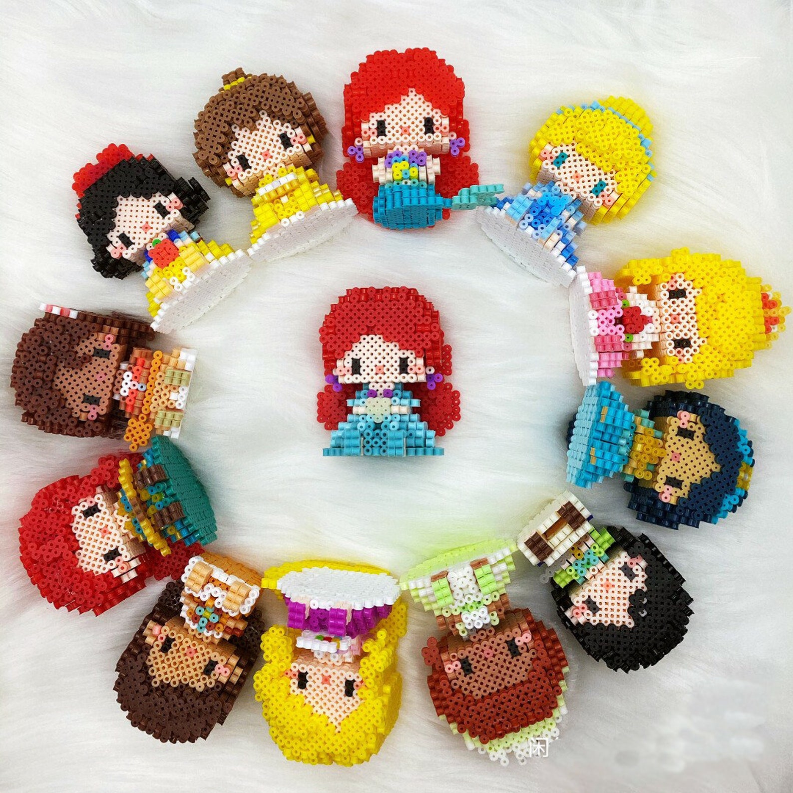 3D Perler Bead Pattern Tutorial Princesses - Etsy