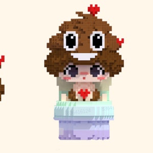 Instant Download! 3D Perler Bead Pattern Poop Emoji Boy Sitting on ...