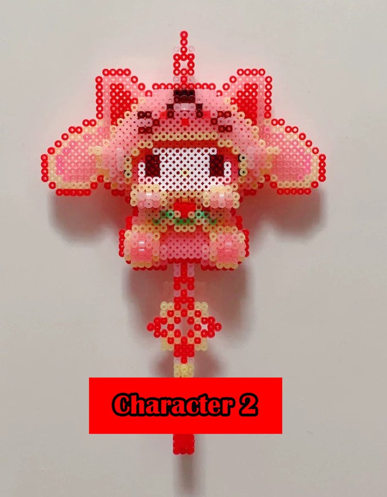 3d Perler Bead Digital Pattern Kawaii Kitty Chinese Lunar Etsy