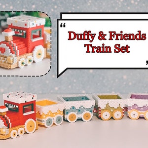3D Perler Beads Pattern Tutorial Clippable Duffy & Friends Train Set ...