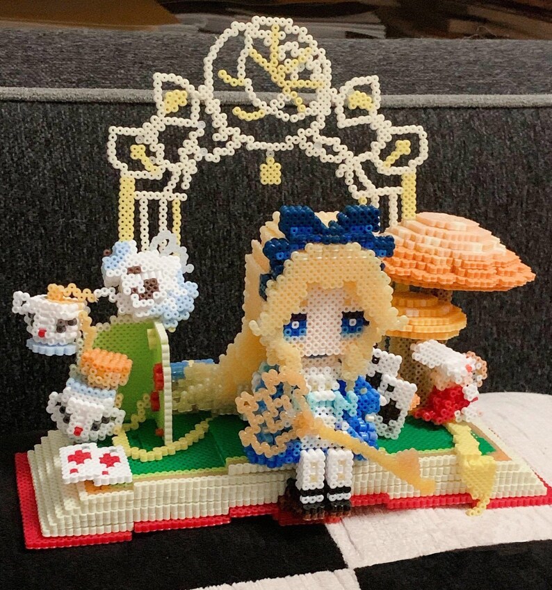 3D Perler Bead Pattern Tutorial Alice in Wonderland in Open - Etsy