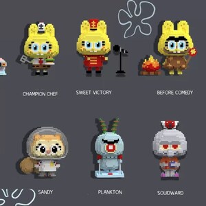 3D Perler Bead Tutorial Pattern Labubu Spongebob - Etsy