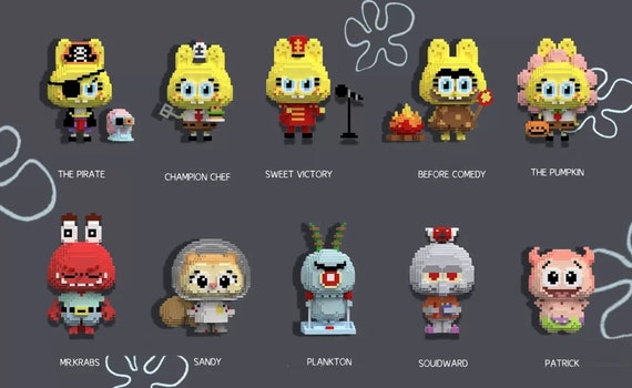 Spongebob Character Perler Bead Patterns Perler Nickelodeon Spongebob