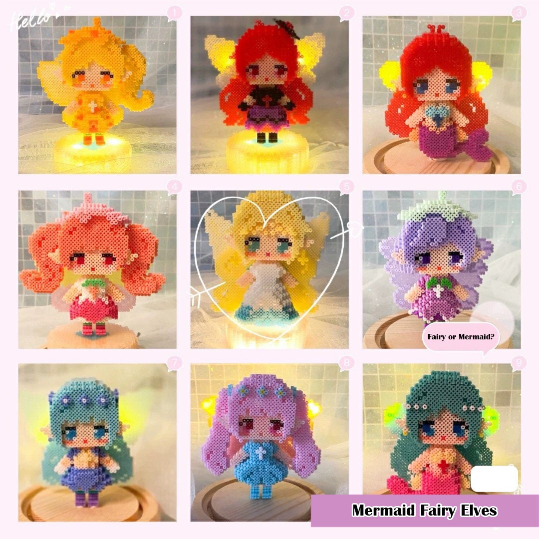 3D Perler Bead Pattern Tutorial Mermaid Fairy Elves - Etsy UK