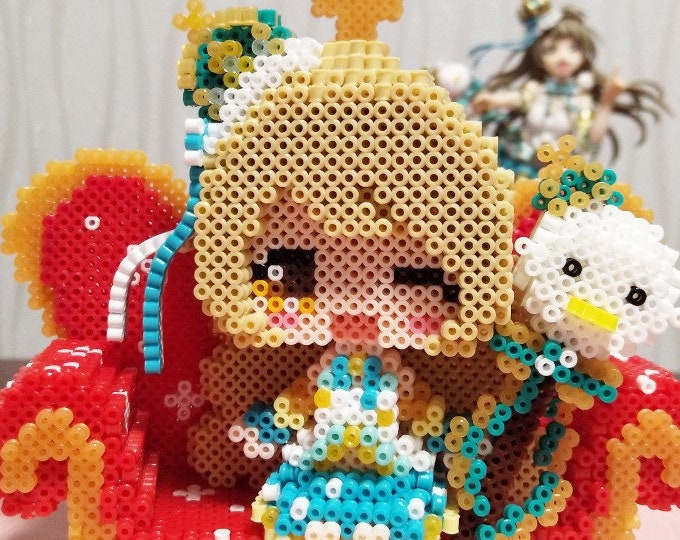 Instant Download Set of 2 3D Perler Bead Pattern Girl Sitting | Etsy