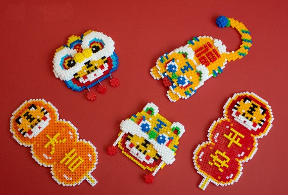 Tutorials 3D Perler Bead Pattern Chinese Lunar New Year Baby Wearing a ...