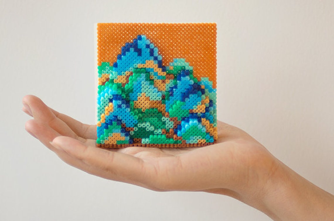 Set of 3 3D Perler Bead Pattern Tutorial Famous Painting - Etsy
