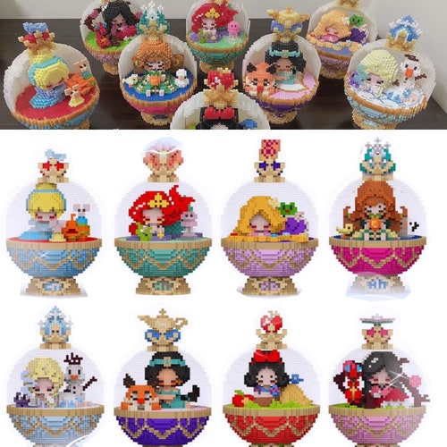 3D Perler Beads Pattern Tutorial Princess Crystal Ball - Etsy