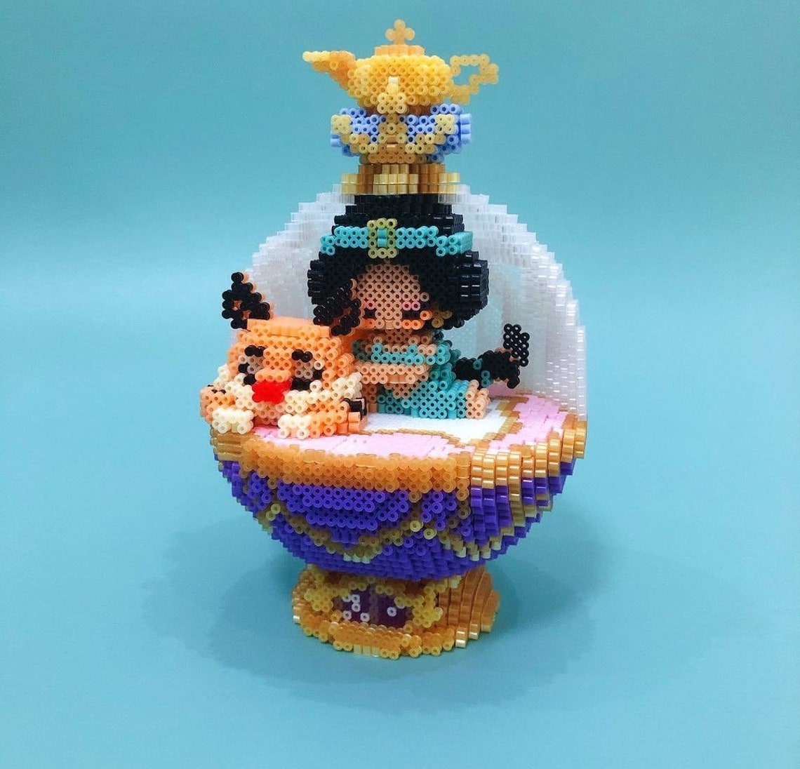 3D Perler Beads Pattern Tutorial Princess Crystal Ball - Etsy