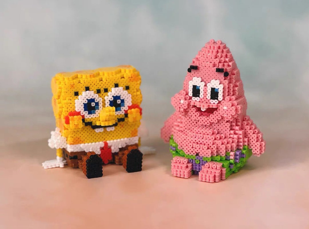 3D Perler Bead Pattern Sponge & Star - Etsy