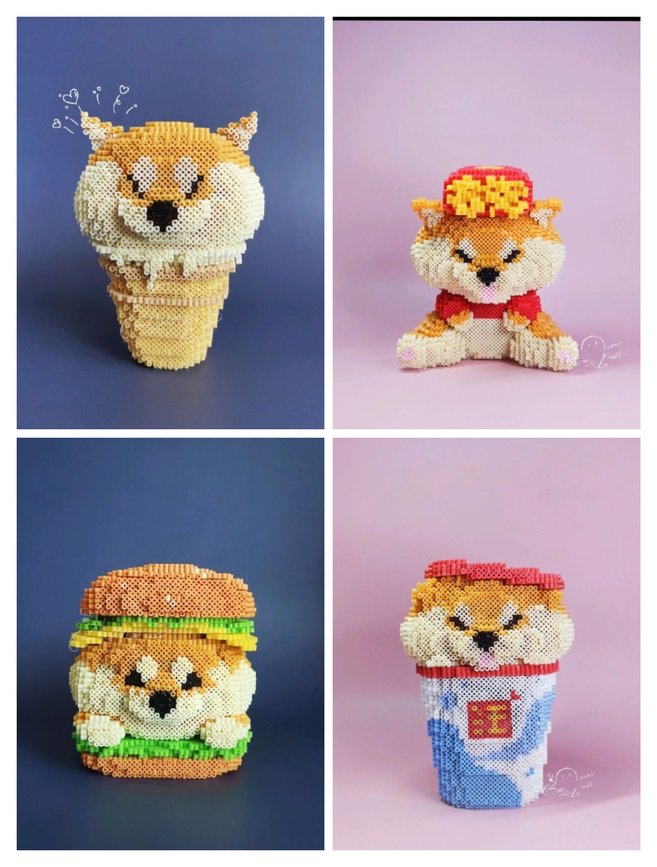 3D Perler Bead Pattern Kawaii Shiba Inu Dog Food - Etsy Canada