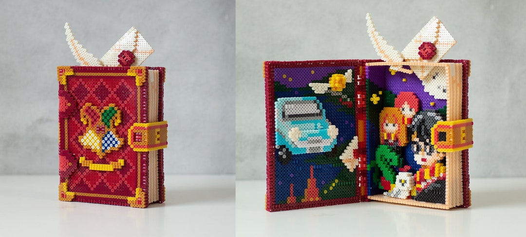 3D Perler Bead Digital Pattern Boy Wizard School Harry Book - Etsy