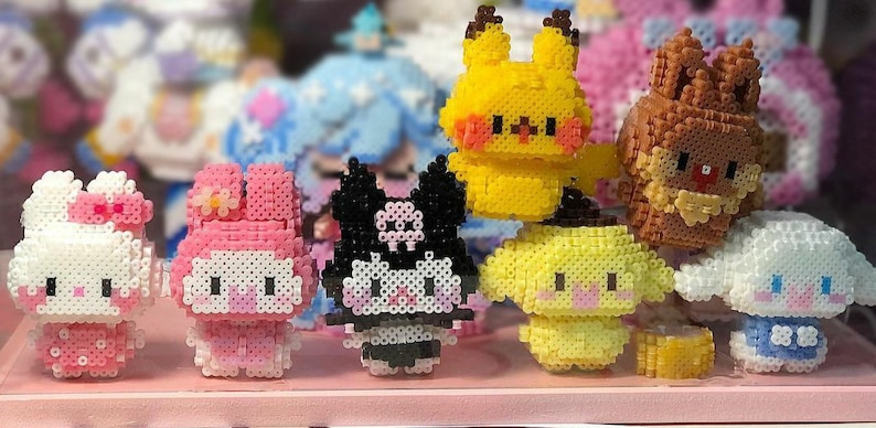 3d Perler Bead Digital Pattern Kawaii Bunny Cosplay Japanese Etsy