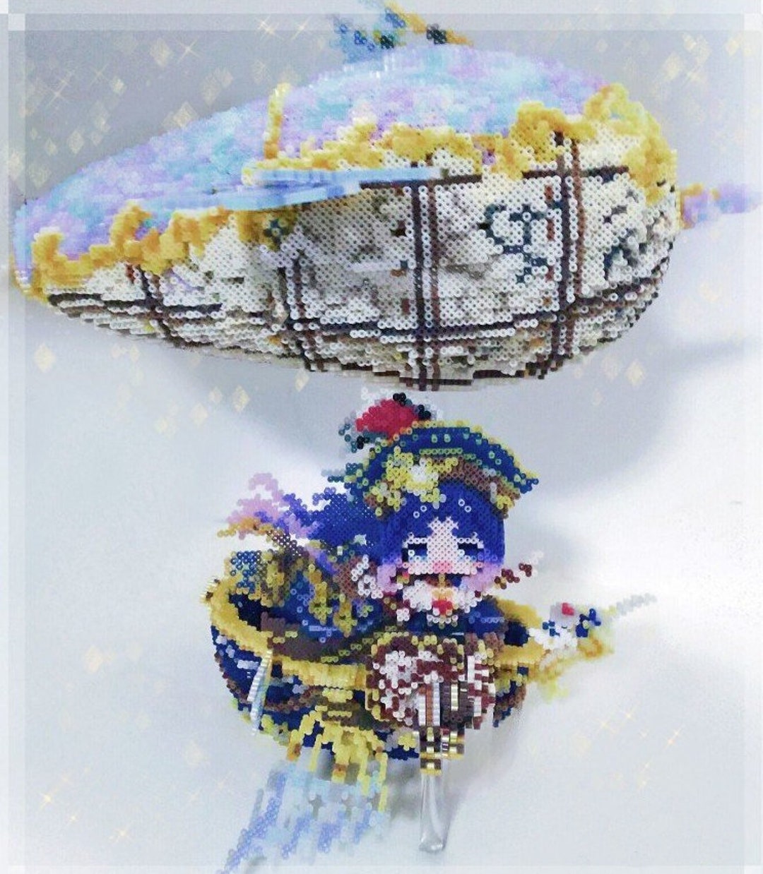 3D Perler Bead Digital Pattern Journey to the Stars Hot Air Balloon ...