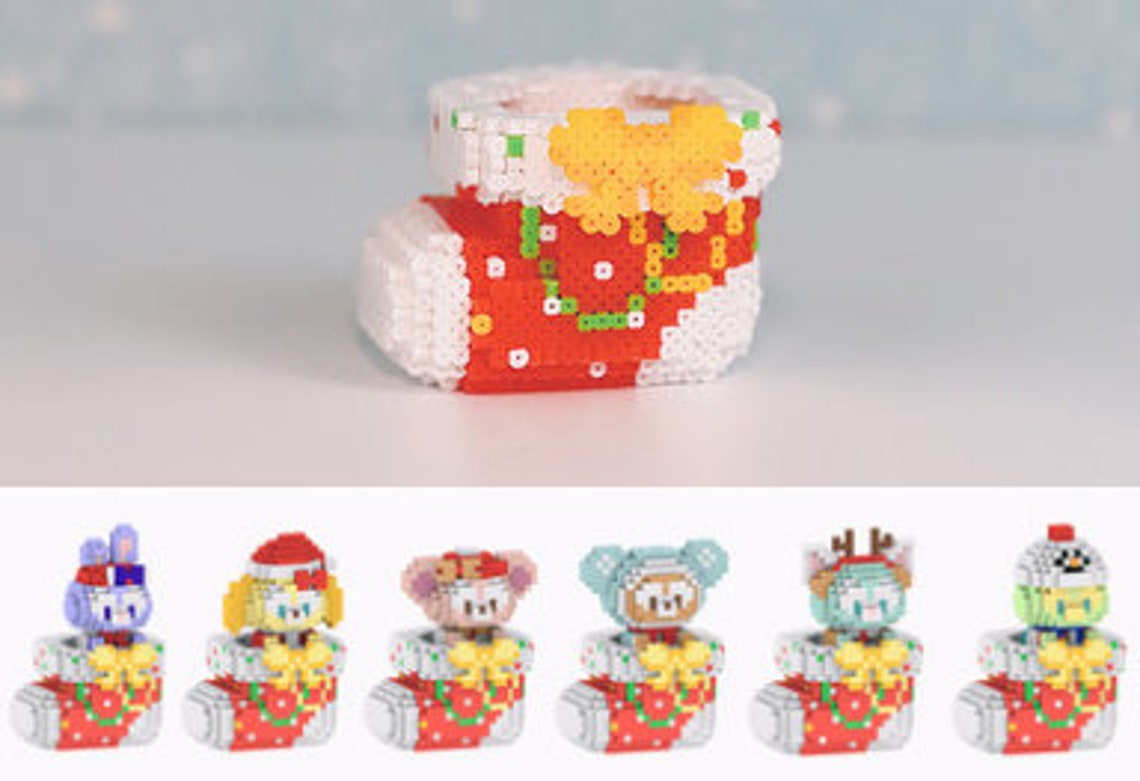 Instant Download Set of 3 3D Perler Bead Pattern Christmas | Etsy