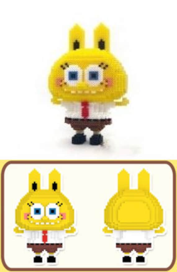 Instant Download 3D Perler Bead Pattern Labubu Spongebob | Etsy