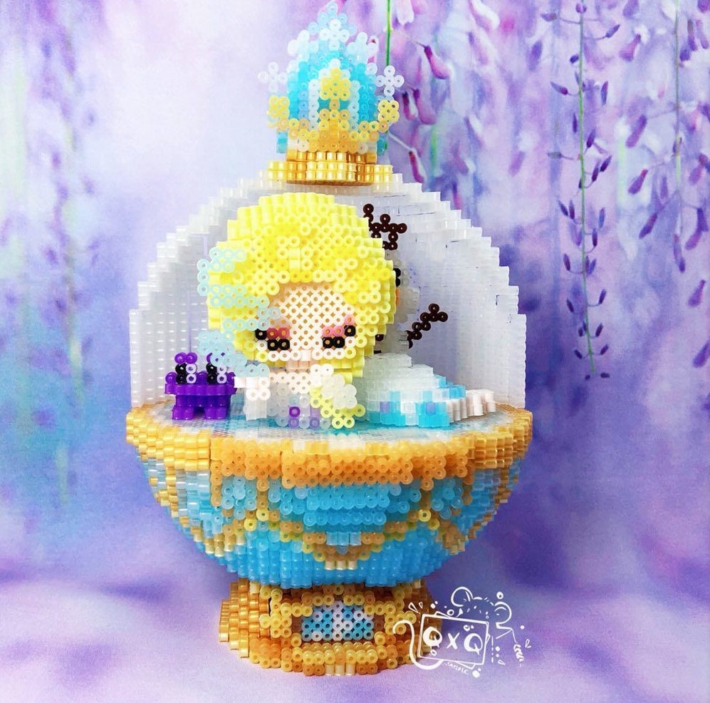 3D Perler Beads Pattern Tutorial Princess Crystal Ball - Etsy