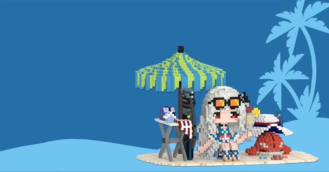 Instant Download! 3D Perler Bead Digital Pattern Relaxing at the Beach ...