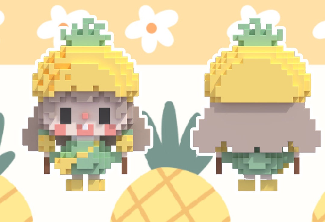 Instant Download! 3D Perler Bead Pattern Kawaii Pineapple Girl - Etsy
