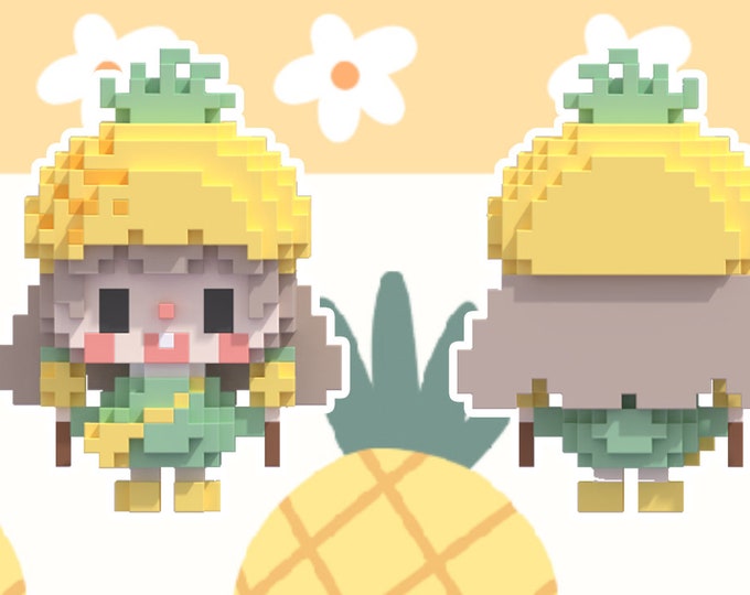 Instant Download 3D Perler Bead Pattern Kawaii Pineapple Girl - Etsy