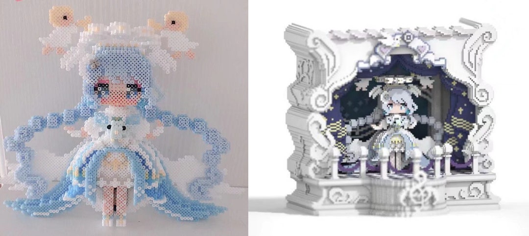 3D Perler Bead Pattern Winter Sonata Opera Singer and Stage Set! - Etsy