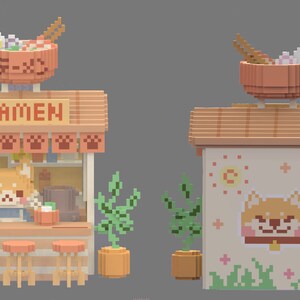 Instant Download! 3D Perler Bead Pattern Cute Shiba Inu Ramen Shop - Etsy