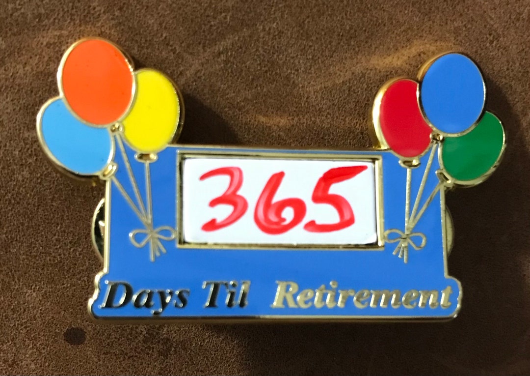 Retirement Countdown Pin Blue - Etsy