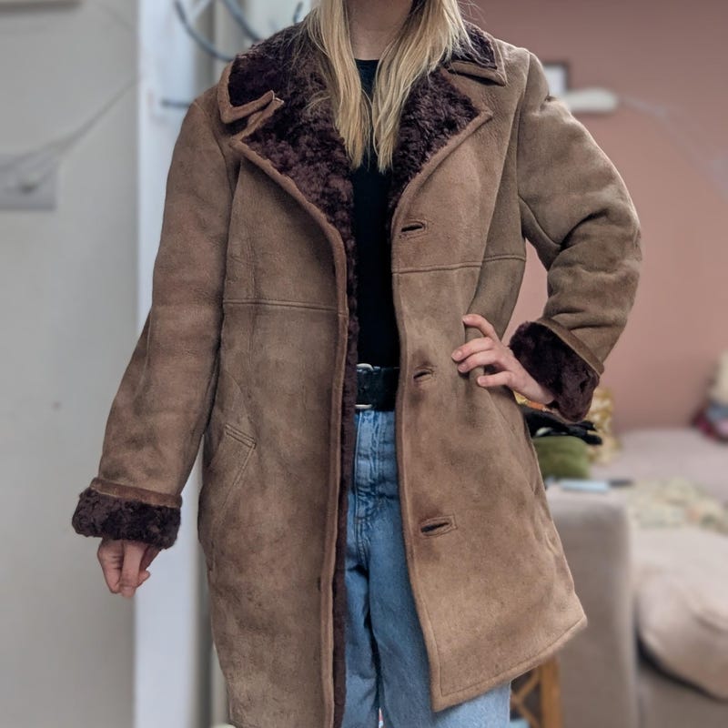 Sheepskin Coat England - Etsy UK