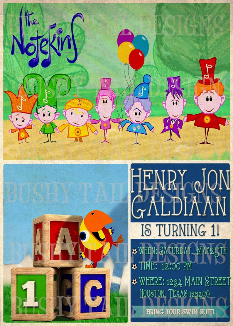 Vocabularry and Notekins Birthday Invitation - Etsy