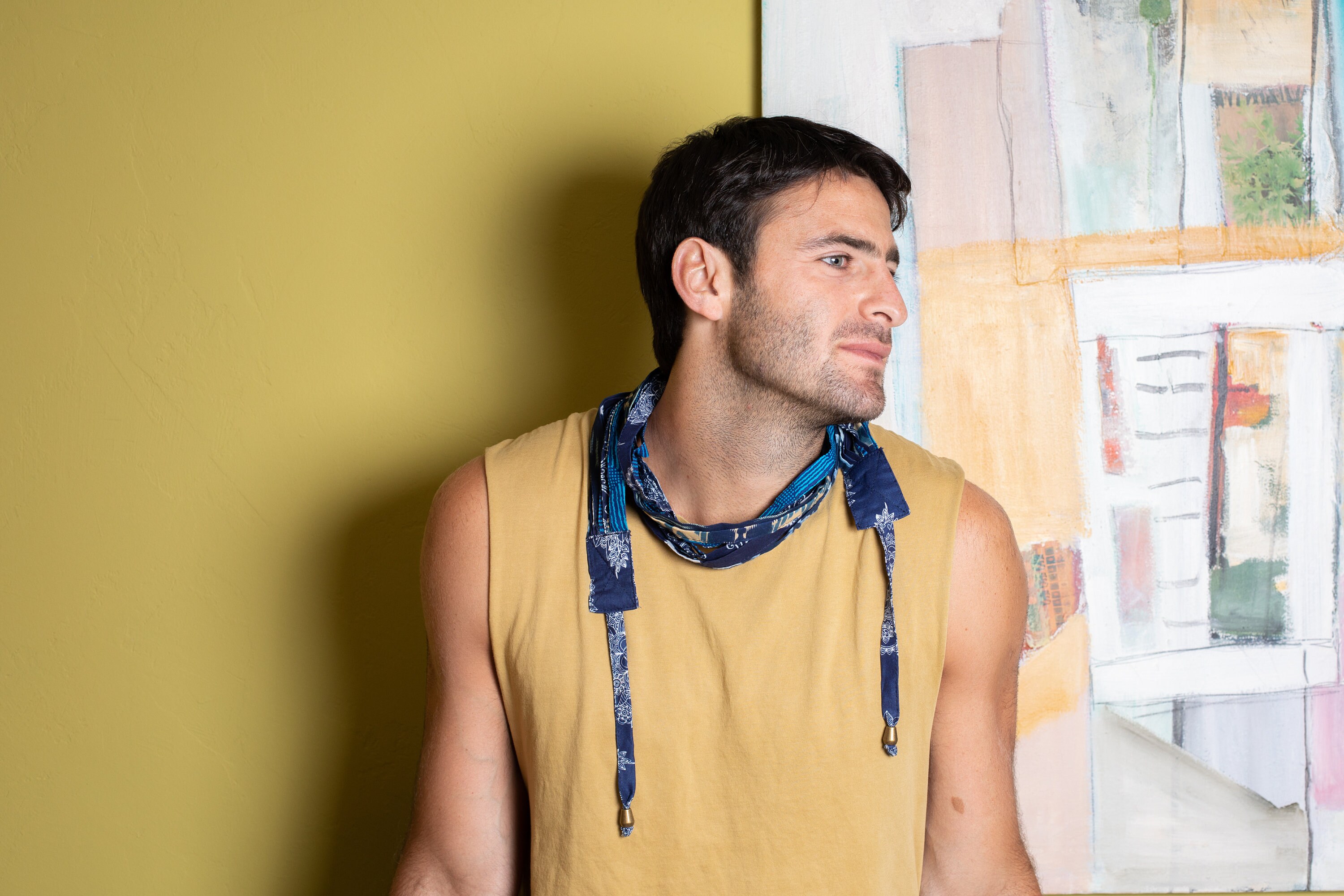 Burning Man Clothing, Brown Scarf Necklace, Men's Festival Clothing ...