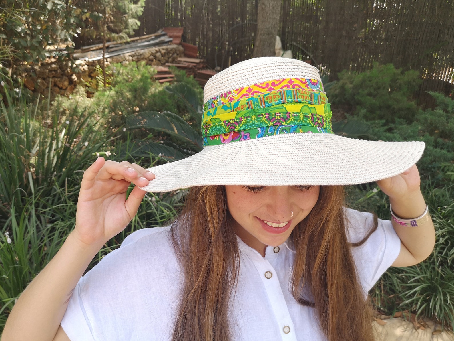 Pink, Red Hat Band, Hat Accessory, Hat Bands Boho, Boho Hat Accessory ...