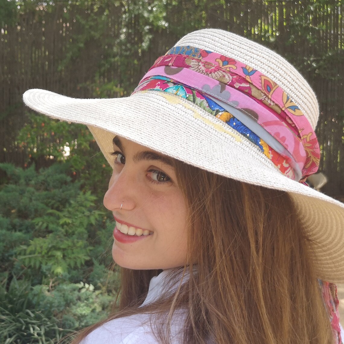 Pink, Red Hat Band, Hat Accessory, Hat Bands Boho, Boho Hat Accessory ...