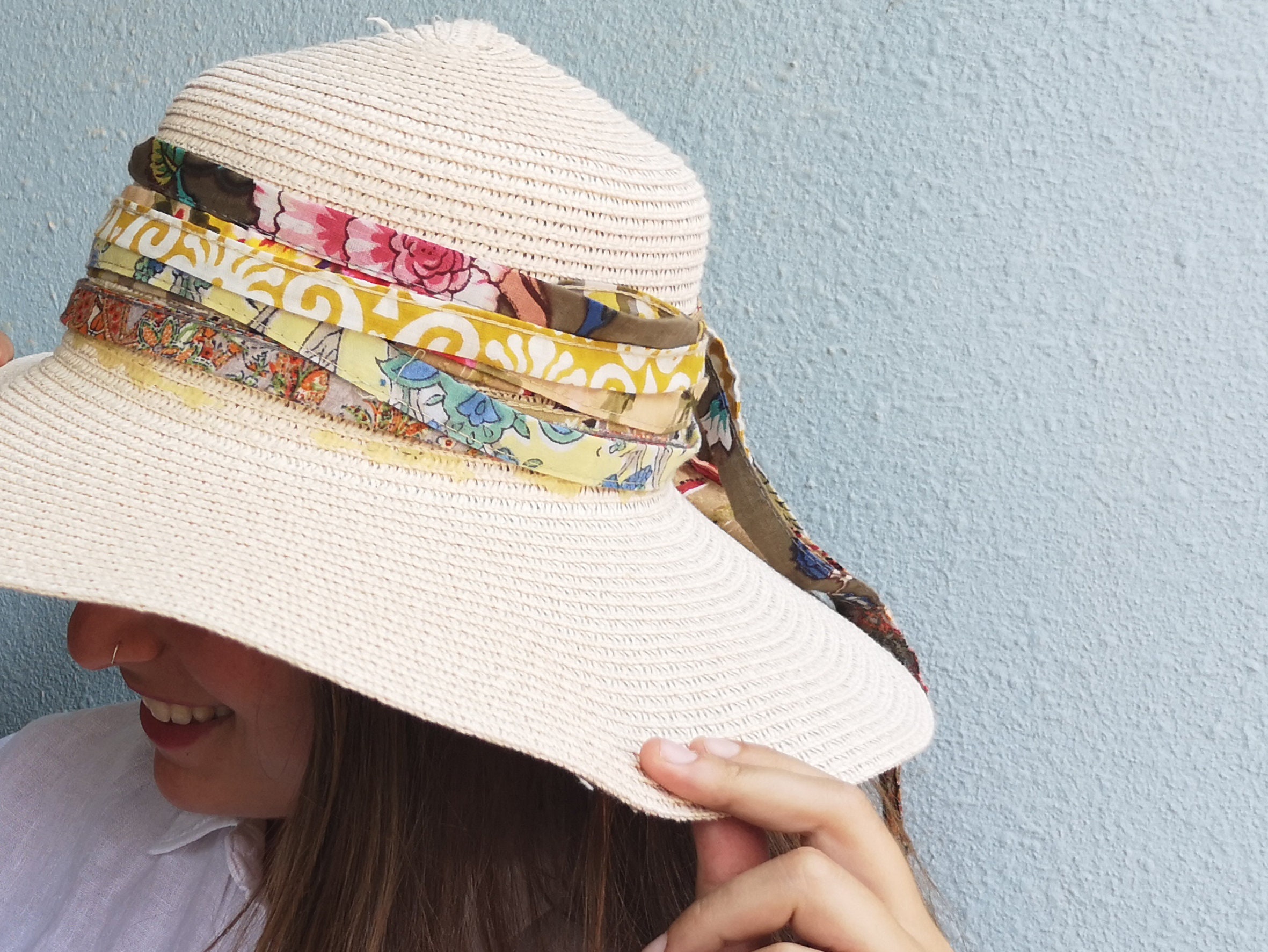 Pink, Red Hat Band, Hat Accessory, Hat Bands Boho, Boho Hat Accessory ...