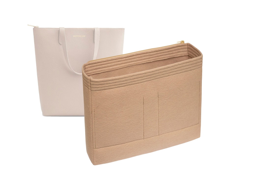 Customizable "tall Structured Leather Zipper Tote" Felt Bag Insert ...