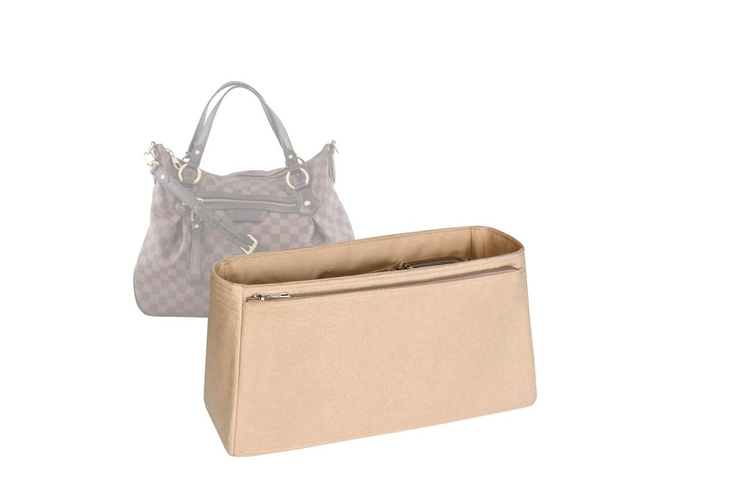 Customizable "damier Ebene Evora MM Bag" Fabric Lined Felt Bag Insert ...