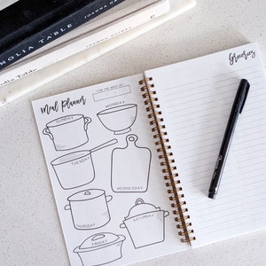 Meal Planner and Grocery List Notebook | Weekly Meal Planner Template ...