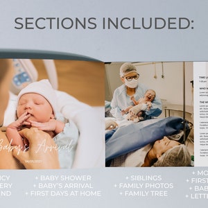 Digital Baby Book Template: Neutral Arches | Printable First Year Baby ...