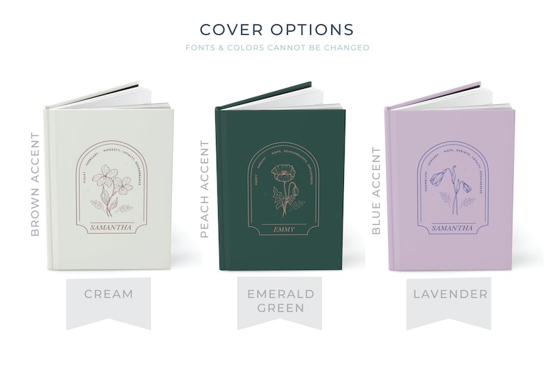 Custom Birth Month Flower Notebook | Birth Month Flower Birthday Gift ...