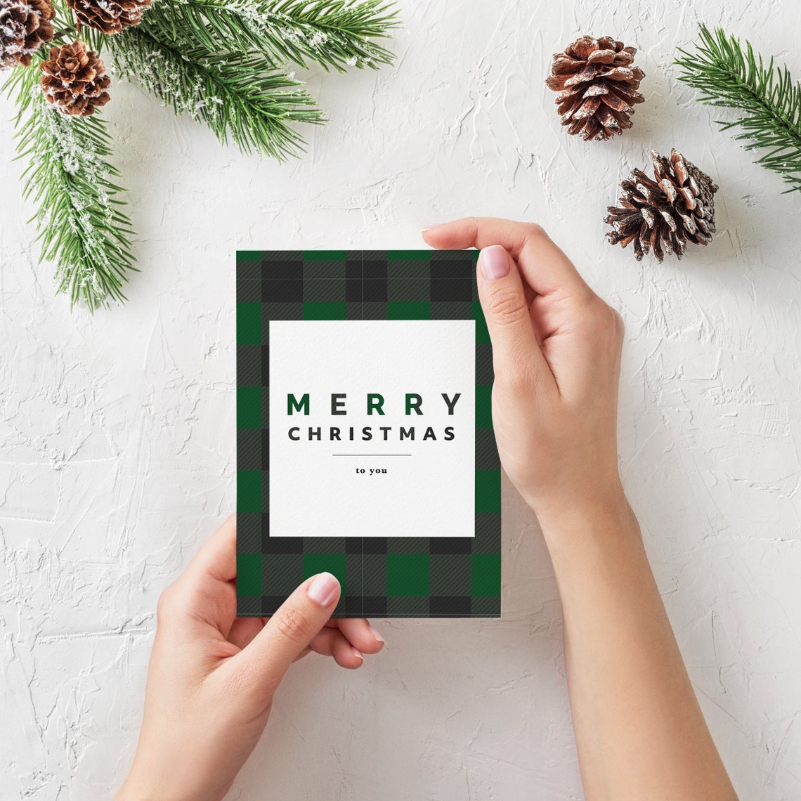 Buffalo Check Christmas Card Set of 10 Buffalo Check Holiday - Etsy