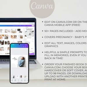 Digital Baby Book Template: Neutral Arches | Printable First Year Baby ...