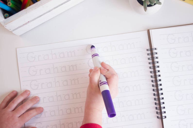 Personalized Name Writing Tracing Practice Notebook First & | Etsy